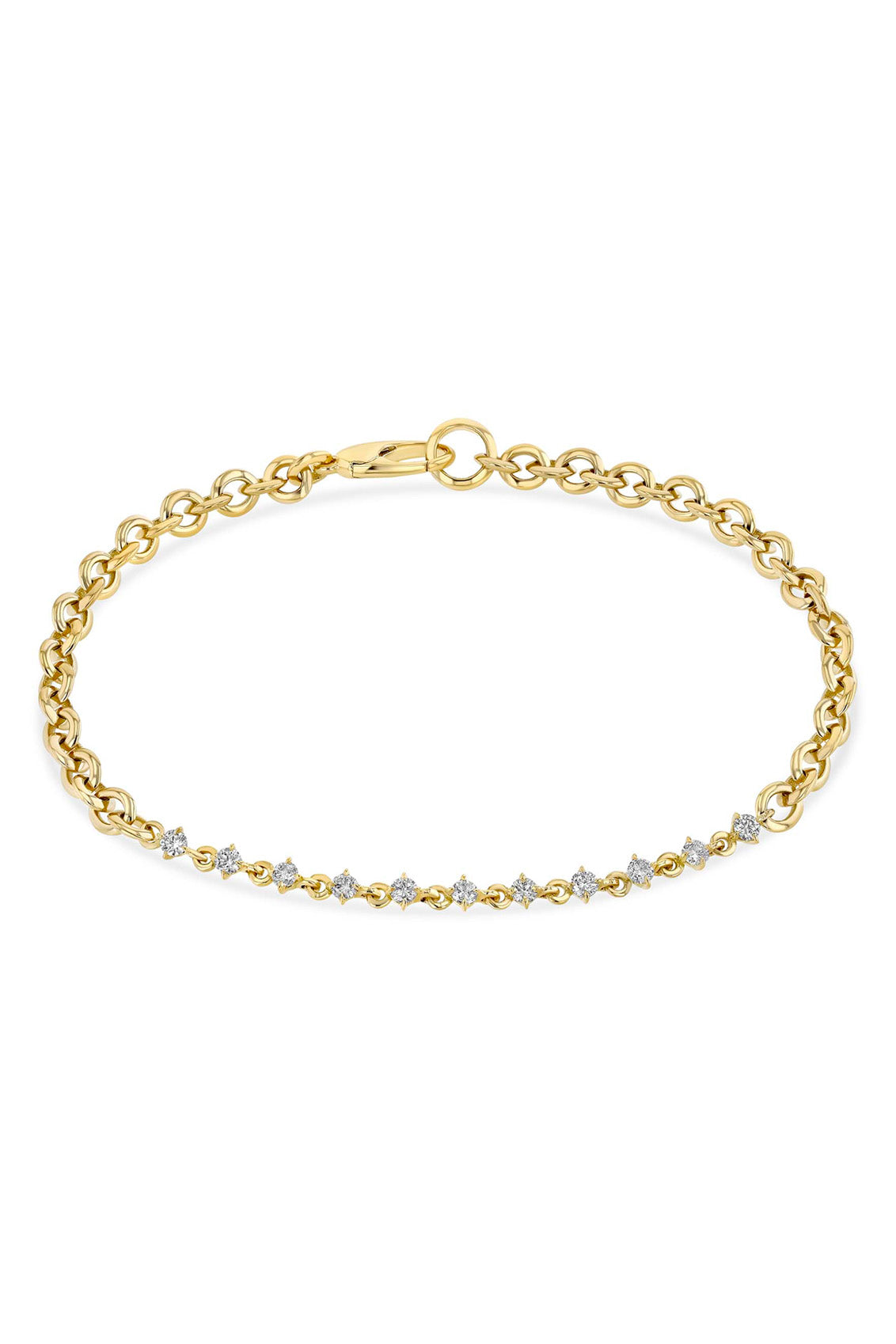 Micro Chain Bracelet with Eclat Diamonds - 18K Yellow Gold – Dress Boston
