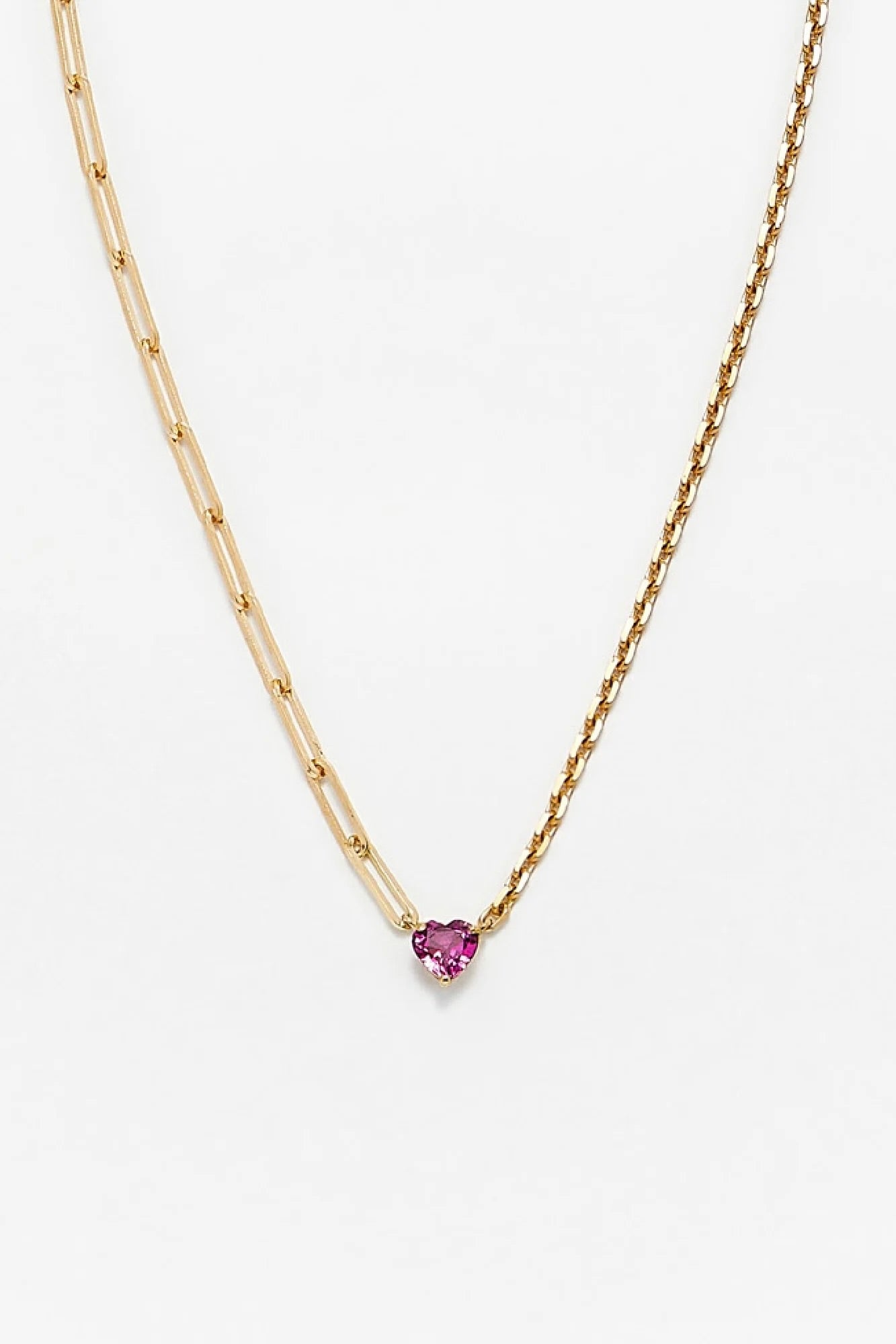 Maxi Collier Solitaire Coeur - Rose Or Jaune – Dress Boston